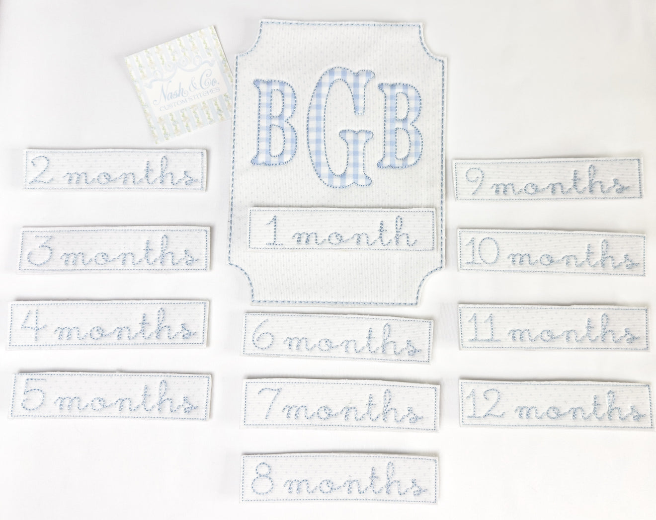 Monthly Milestone Interchangeable Cards – Nash & Co. Custom Stitches